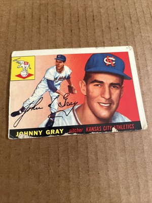 1955 Topps Johnny Gray #101 White Back KC Athletics Vintage Baseball ...