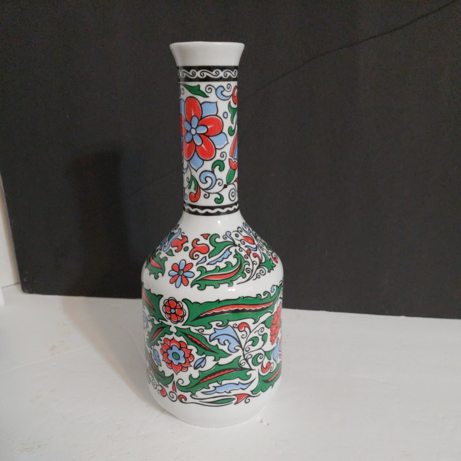 Vintage Metaxa Bottle Decanter Handmade Decorative Floral White ...