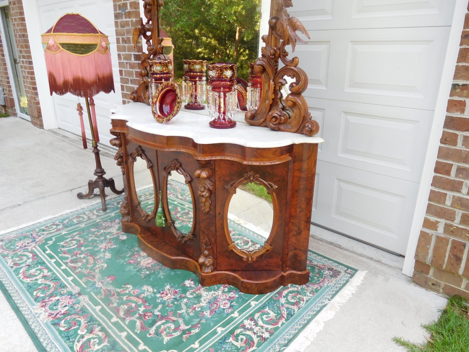 EXQUISITE VICTORIAN ROCOCO MAHOGANY MIRRORED PARLOR CABINET | eBay