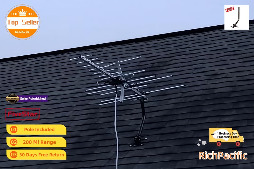 Long Range Yagi HDTV Antenna Outdoor 250 Mile for 1080p & 4K Signal | eBay