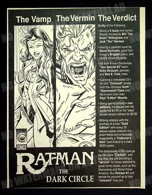 Ratman the Dark Circle Comico Comics 1993 Trade Print Magazine Ad ...
