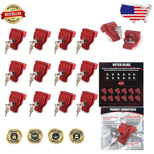 Compact 12-Pack Keyed Alike Glad Hand Locks for Emergency Trailer ...