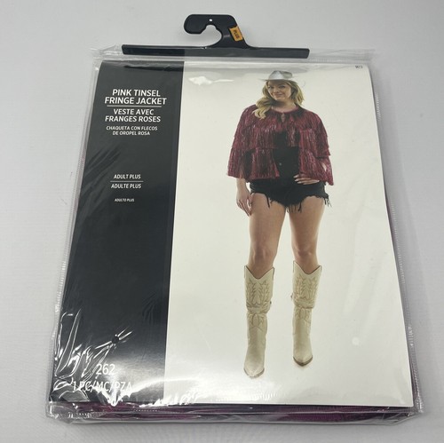 NEW CostumeGlobal Pink Tinsel Fringe Jacket Size Adult Plus Size ...