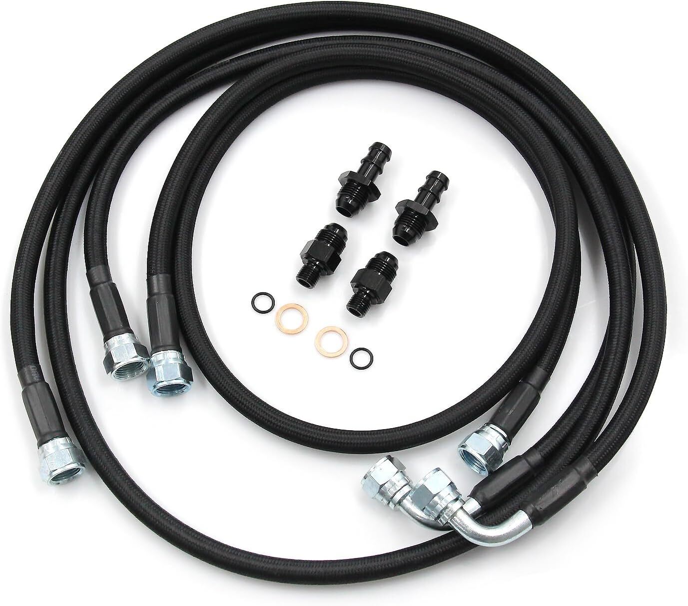 SS Braided Transmission Hoses Lines Kit for 2003-07 Dodge Ram Cummins ...