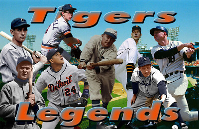 Detroit Tigers Lithograph print of Detroit Tigers greats 17 x 11 | eBay