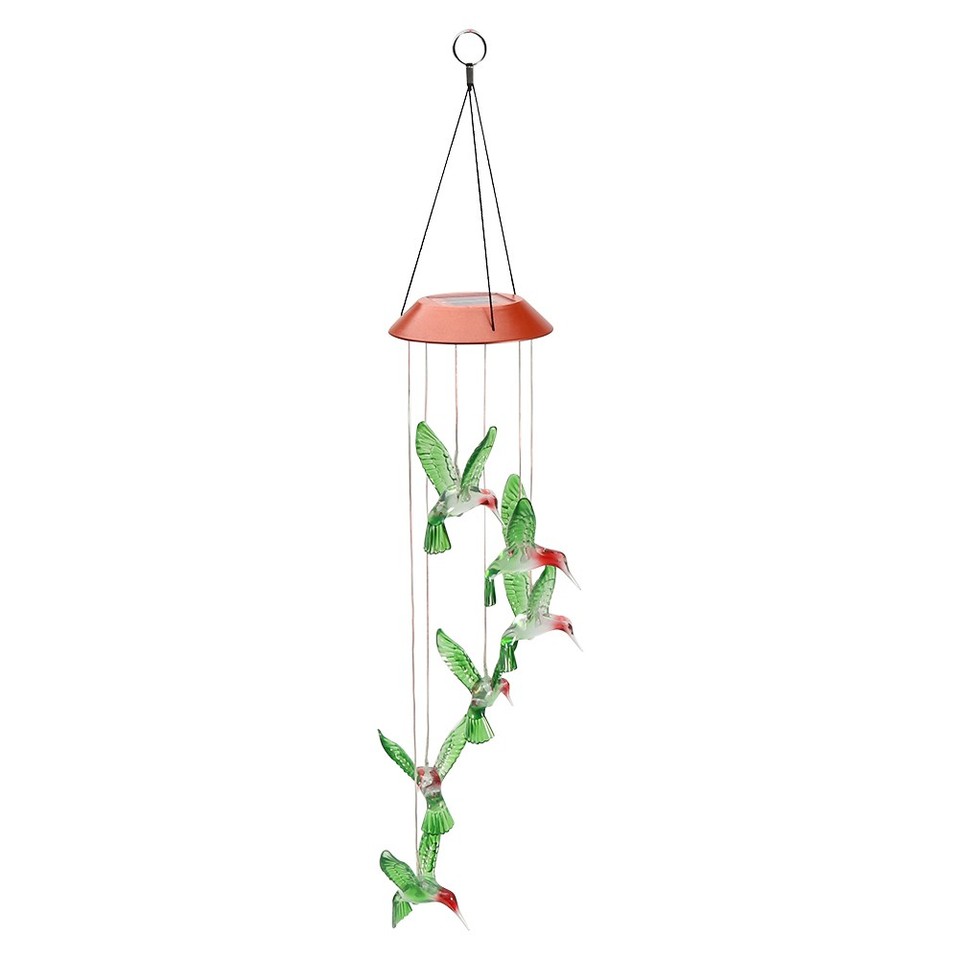 Solar Color Changing Wind Chime LED Light Bird Type Home Garden ...