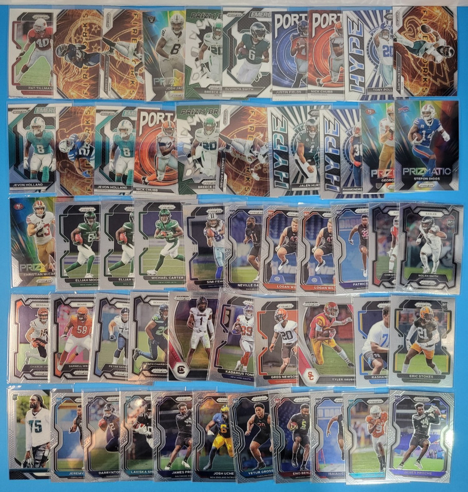 (187) Panini Prizm Football Lot Silver Green Red Ice Rookie Color ...