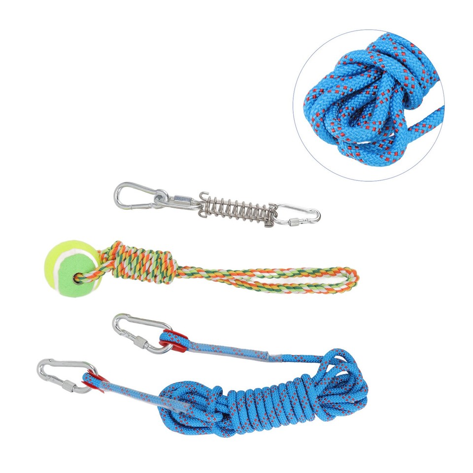 Spring Pole Dog Rope Toys Interactive Hanging Bungee Dog Toys For ...