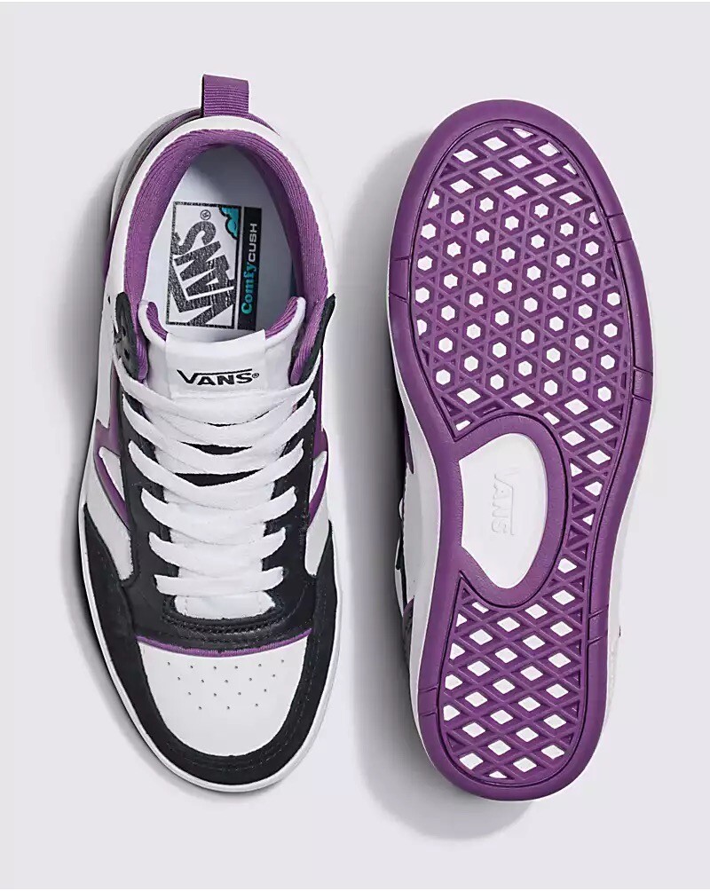 Vans Lowland Mid ComfyCush JMP Shoe, Men’s Size 5.5, Blk/Wht/Purple ...