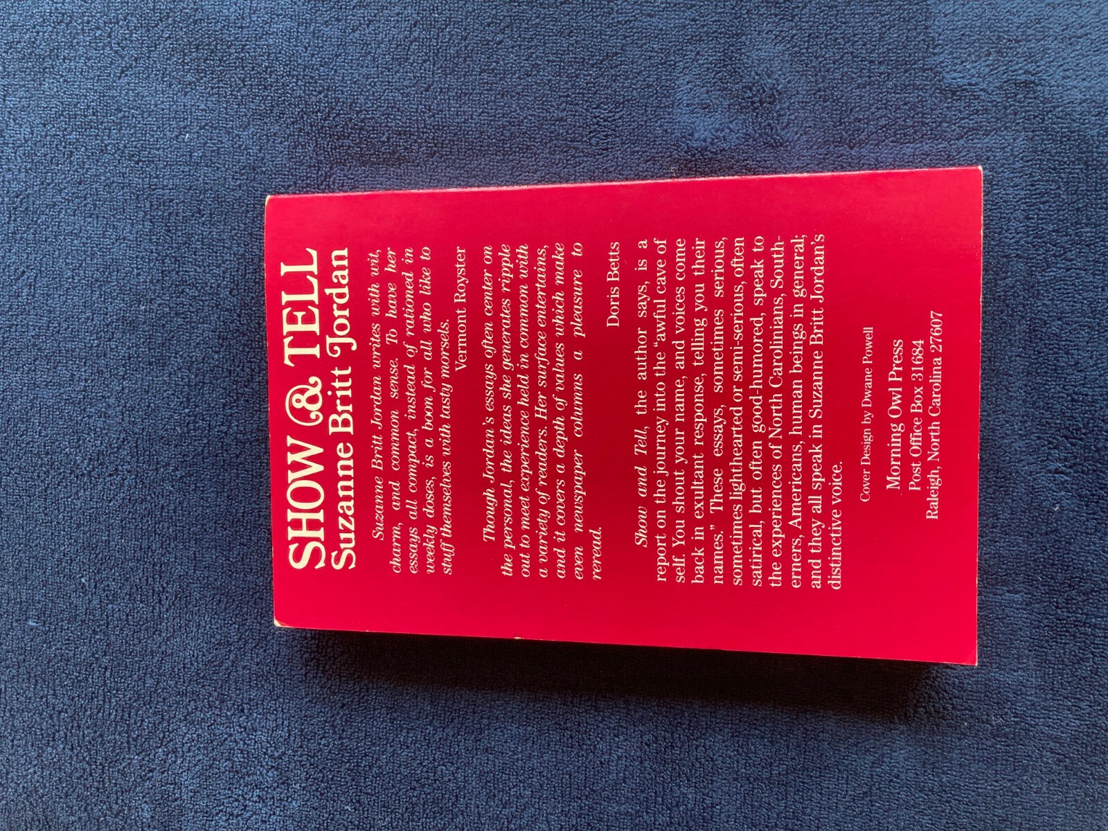 SHOW & TELL Suzanne Britt Jordan 1980 1st First Edition | eBay