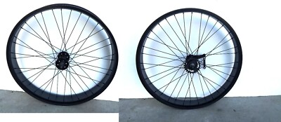 26"x 75mm Beach Cruiser Fat Bicycle Bike Wheels 36 spokes Coaster brake ...