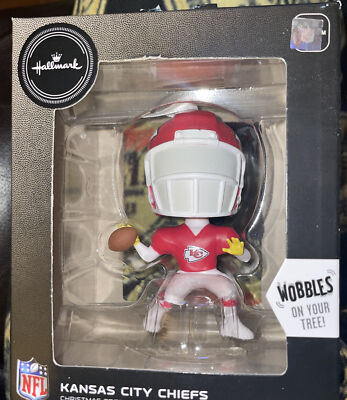 New Kansas City Chiefs Hallmark Bobble Head Tree Ornament Red Christmas ...