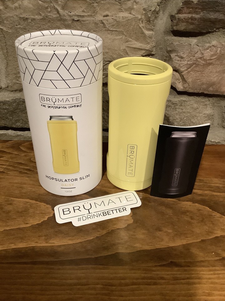 Brumate Hopsulator Slim Can Cooler Tumbler 12 oz Drink Holder Daisy ...
