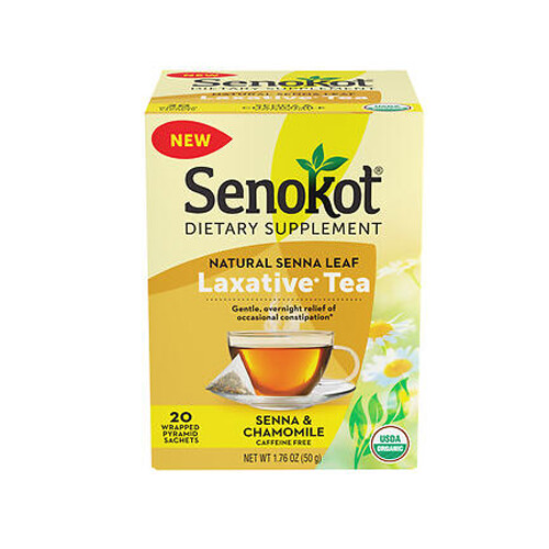 Senokot Natural Senna Leaf Laxative Tea Wrapped Pyramid Sachets 20 ...