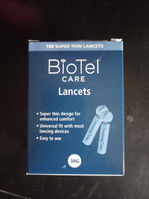 Sealed BioTel Care Blood Glucose 100 Super Thin Lancets Per Box | eBay