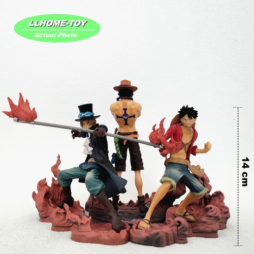 Anime One Piece DXF Sabo Luffy Ace Brother Fight Ver 3Pcs Figure Statue ...