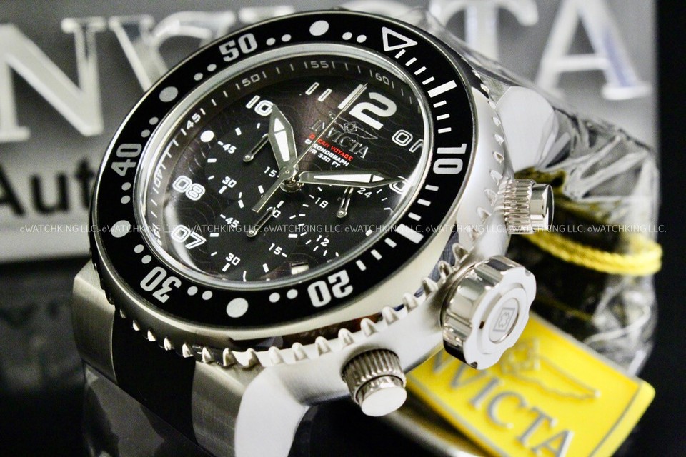 NEW Invicta Men GRAND Pro Diver OCEAN VOYAGE Charcoal Dial Chrono Strap ...
