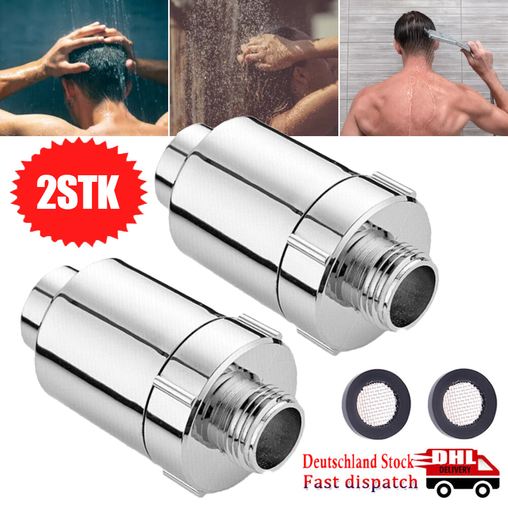 2 Stück Duschfilter Antiscaling Wasserfilter für Dusche gegen Chlor und ...