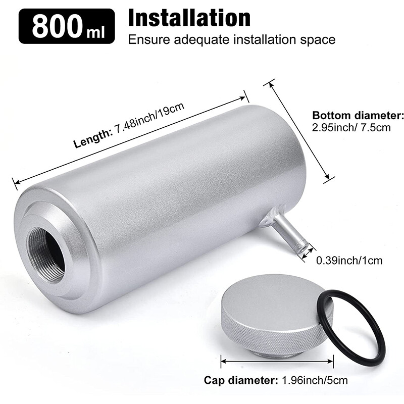 Coolant Overflow Tank Radiator Bottle Universal 800ml Aluminum with ...