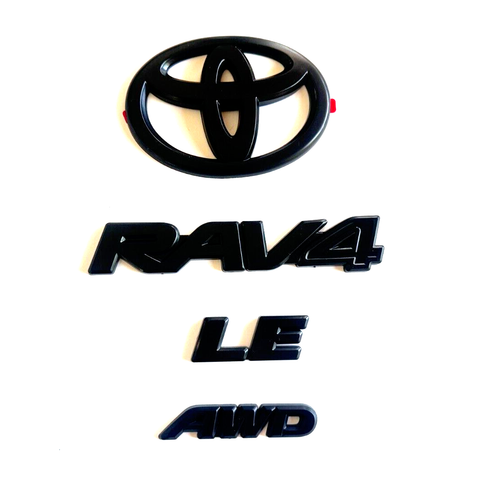 OVERLAY!! 2019 - 2024 TOYOTA RAV4 LE AWD Matte BLACK EMBLEM KIT PT948 ...
