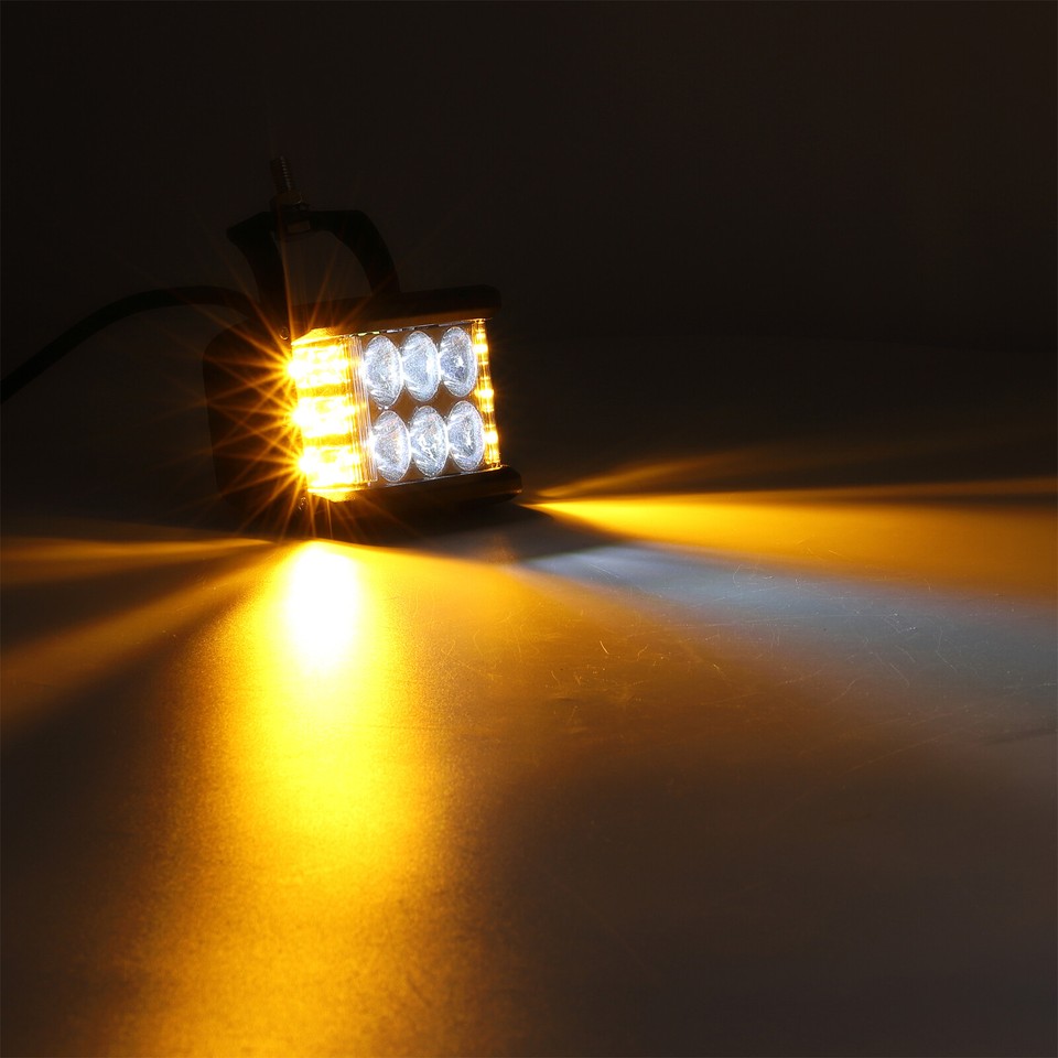 2PCS Side Shooter Pods Light 4'' Inch Off Road LED Strobe Cube Work ...