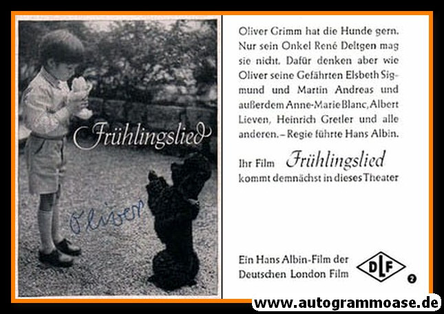 Film | Oliver GRIMM | 1954 "Chanson De Printemps" (Portrait SW DLF ...