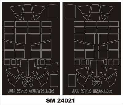 JUNKERS Ju-87 B-2 STUKA CANOPY PAINTING MASK to TRUMPETER 1/24 MONTEX ...
