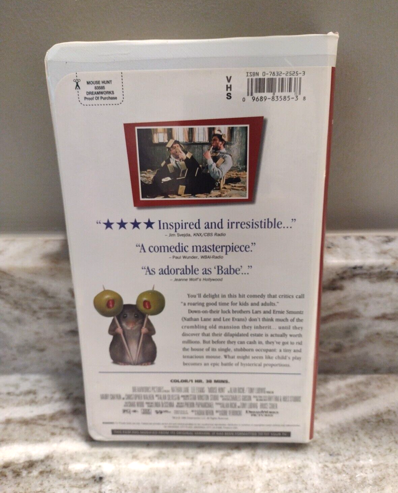 1998 DreamWorks Mouse Hunt VHS Tape 83585 Nathan Lane Lee Evans | eBay