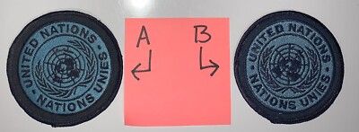 United Nations 3 3/8" Embroidered Hook and Loop Patches Pair. | eBay