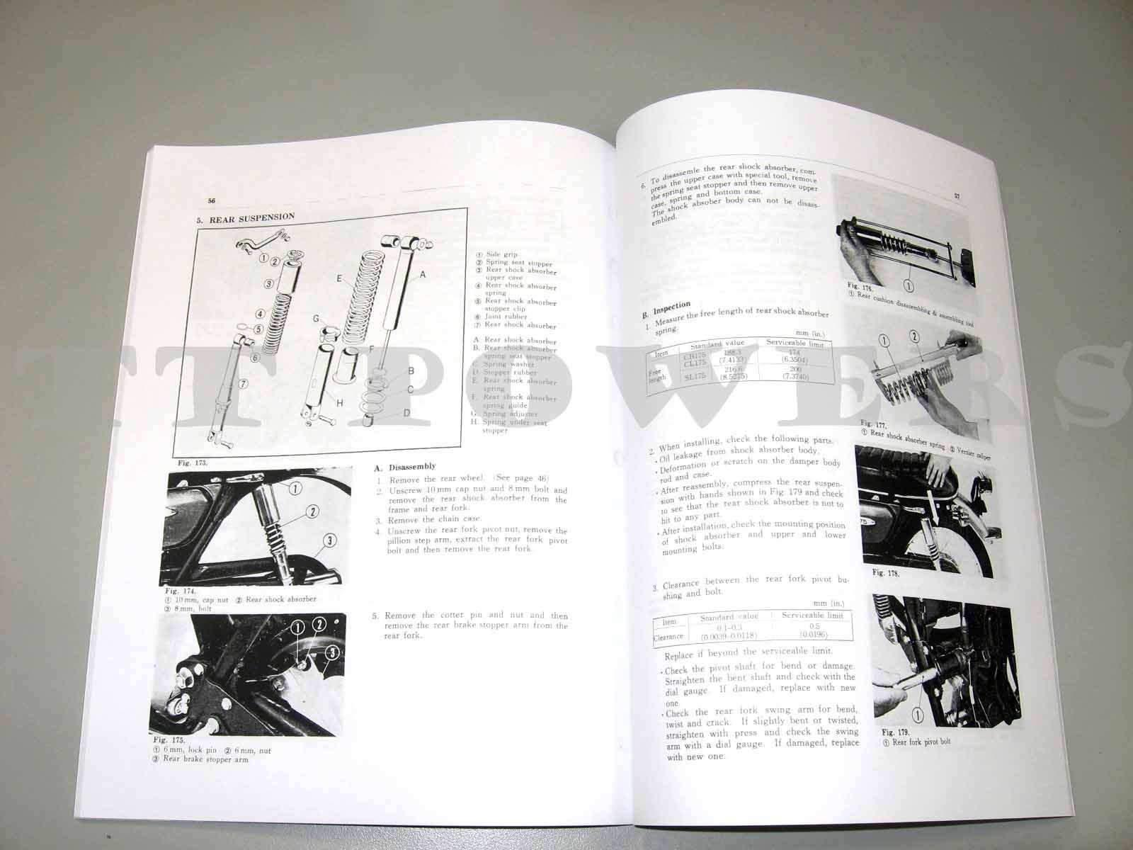 Genuine Honda Service Shop Repair Manual 69-73 CB175 CL175 SL175 OEM ...