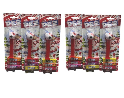 (6) Pez Dispenser Lot Holiday Bullseye Dog Target Pez New Candy Exp ...