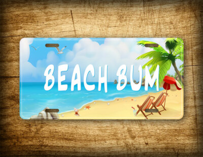 Surfing Beach Scene License Plate "Surf Forever, Work Whenever" Salt ...