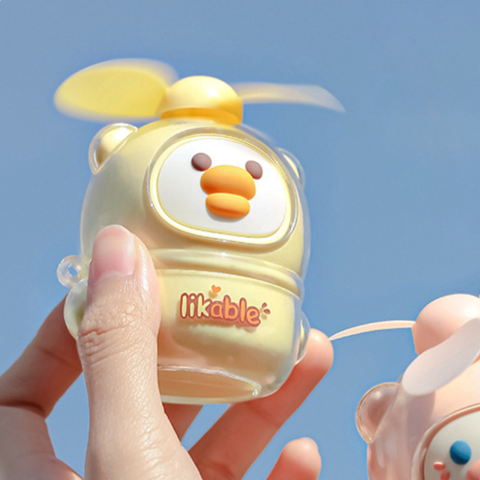 1 Set Electric Fan Usb Charging Keep Cool Pig Duck Bear Pocket Fan Ease ...