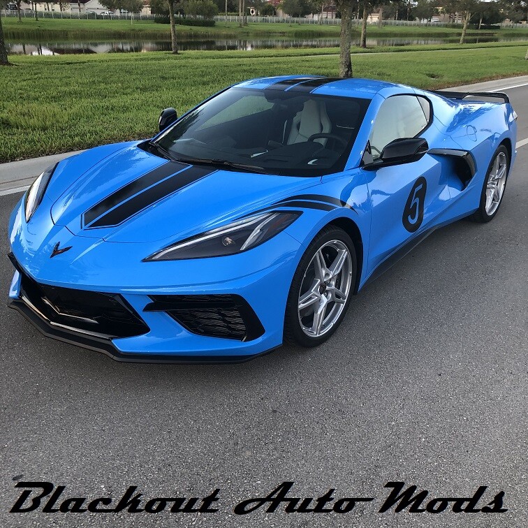 2020-2023 C8 Corvette Coupe Racing Stripe Kit 2 - C8R Type Graphics ...