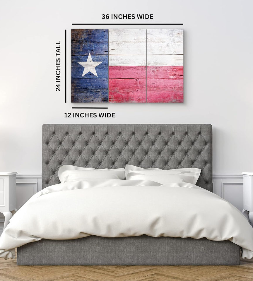 Texas Wall Art Decor - Texas Flag Wall Canvas 24X36 - Texas Wall Decor ...