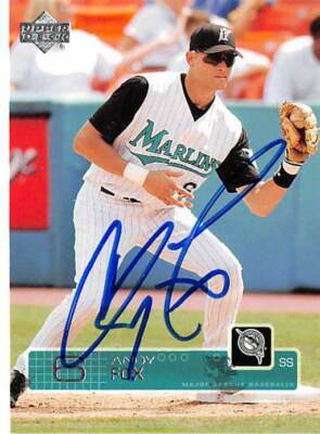 Andy Fox autographed baseball card (Florida Marlins) 2003 Upper Deck ...