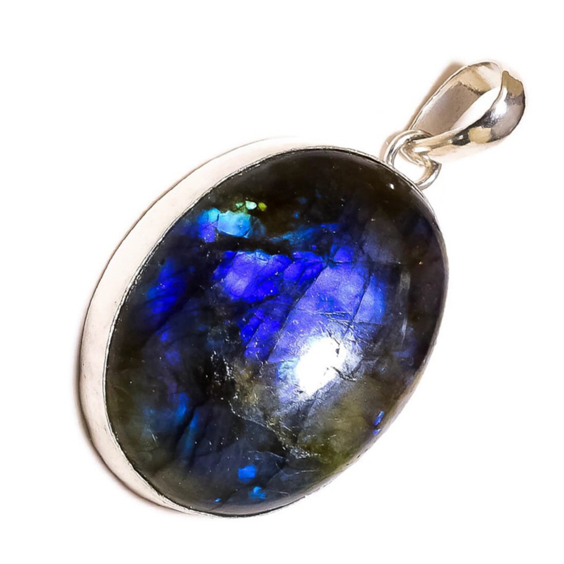 Deep Blue Flashy Labradorite Cabochon Oval Natural Gemstone Handcrafted ...