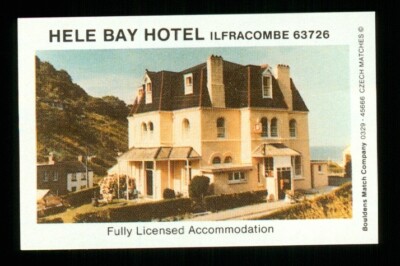 1 x matchbox label pub Hele Bay Hotel Ilfracombe Devon ≠ ME1481 | eBay UK