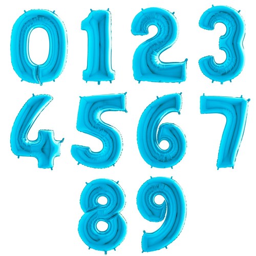 HAPPY BIRTHDAY FOIL BALLOON NUMBERS BLUE PARTY 0-9 BOYS MENS ...