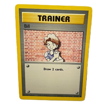 1999 Pokemon Trainer Bill Card 091/102 Base Set Regular Vintage | eBay