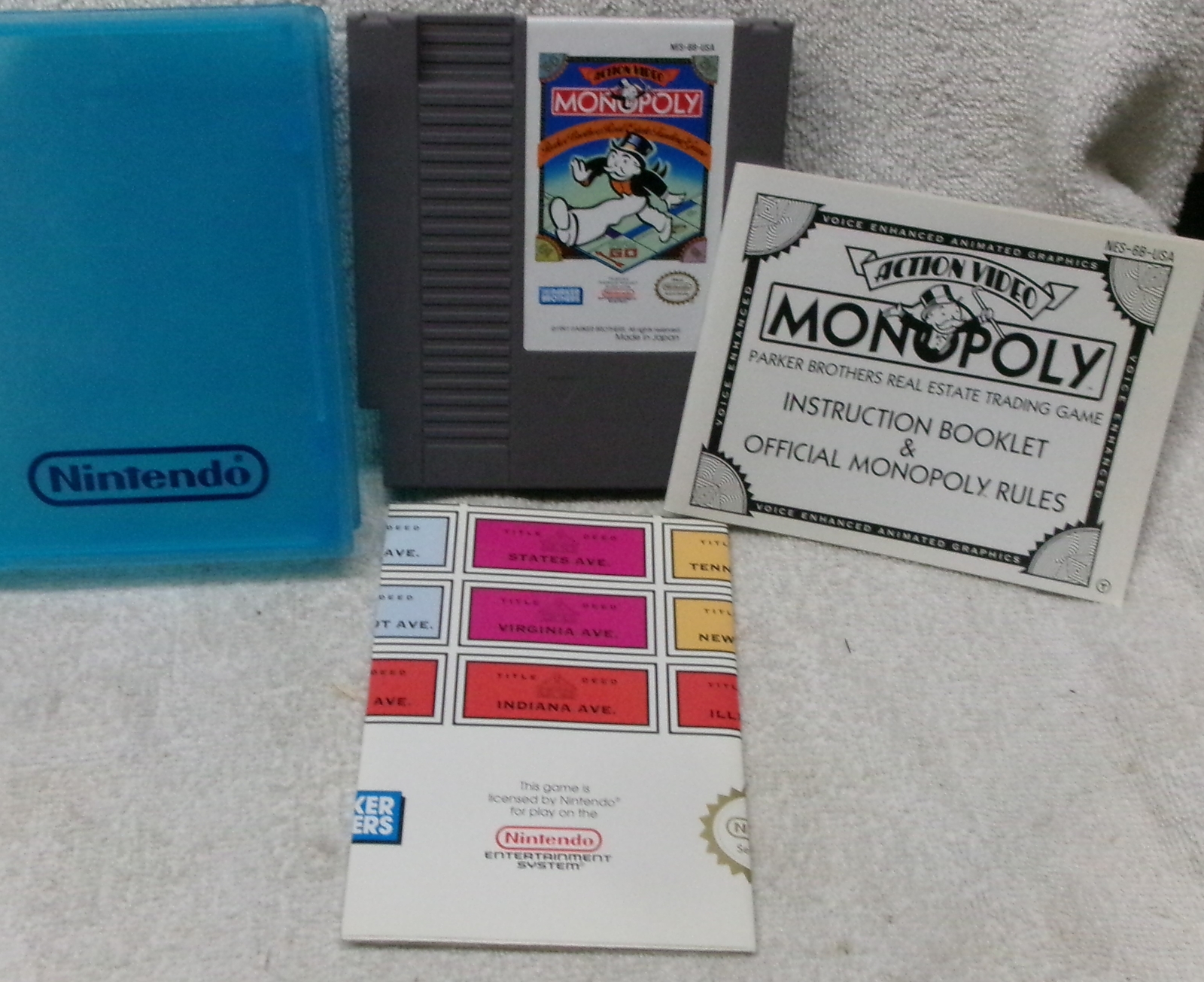 * Vintage - NINTENDO - MONOPOLY - Video GAME - NES - JAPAN - w Box ...
