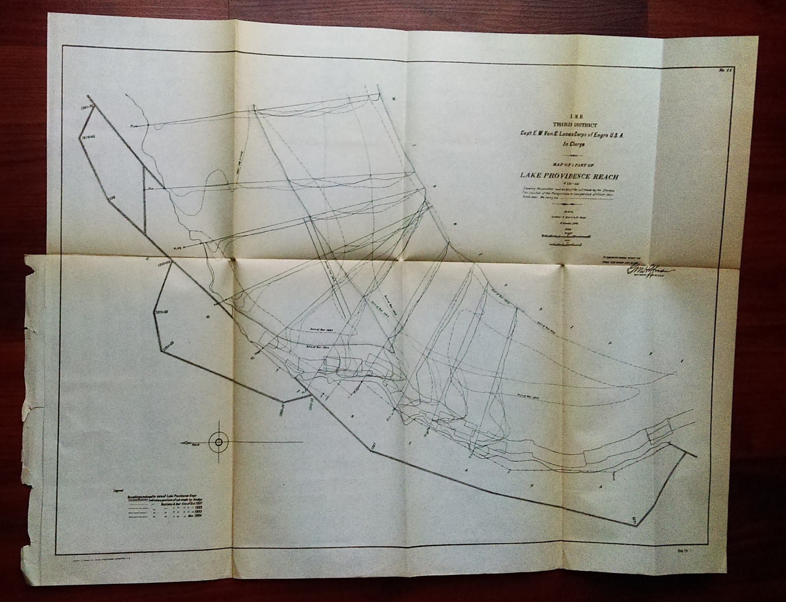 1904 Map of 3rd District Lake Providence Reach Shows Dredging | eBay