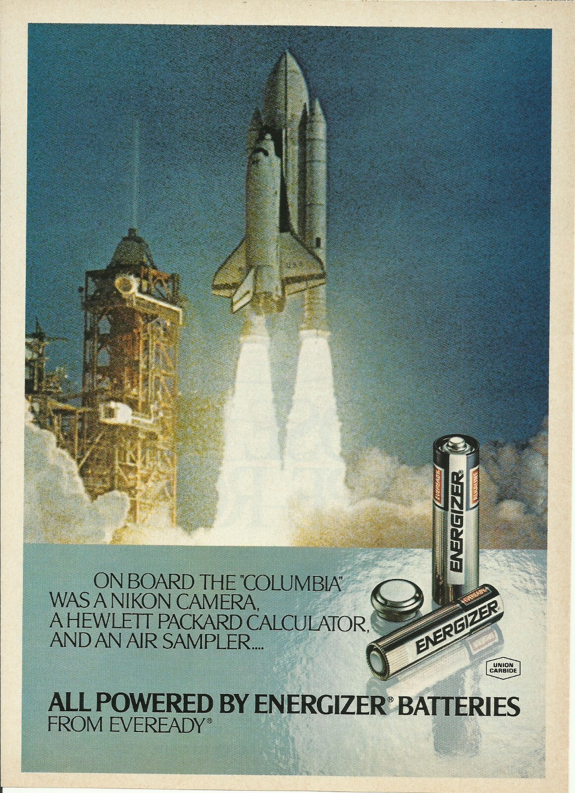 1981 Energizer Battery Space Shuttle Columbia vintage print ad ...
