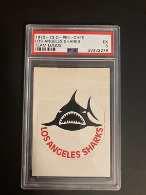 1972-73 OPC TEAM LOGOS WHA #23 LOS ANGELES SHARKS PSA 5 EX, Very rare ...