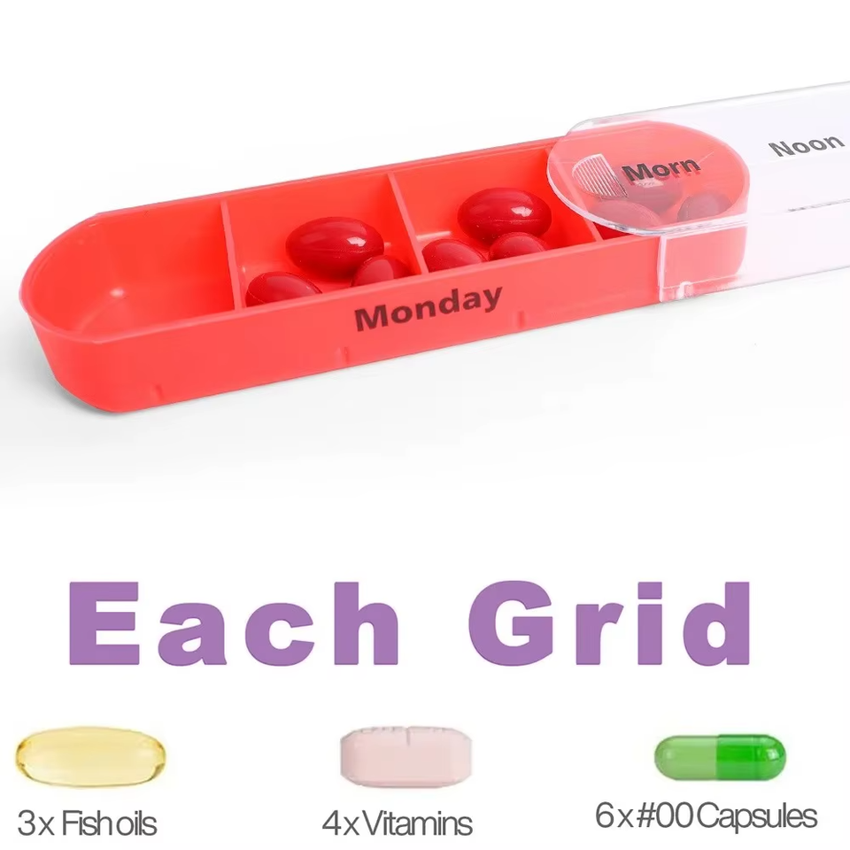 7 Day Pill Organizer AM/NOON/PM Weekly Case Pill Holder Pill Case ...