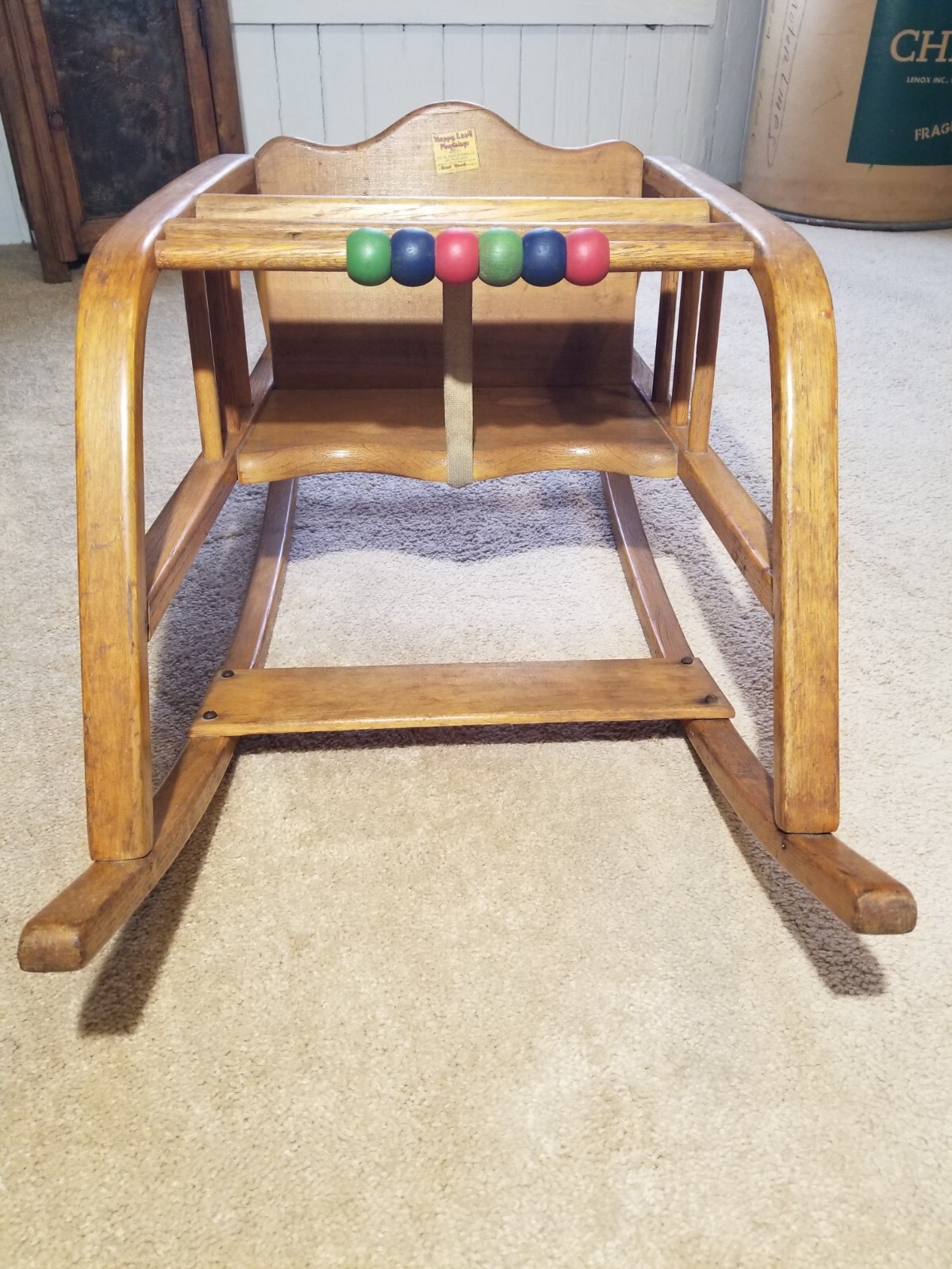 Vintage Wooden Happy Land Playthings Childs Rocker by The Delphos ...