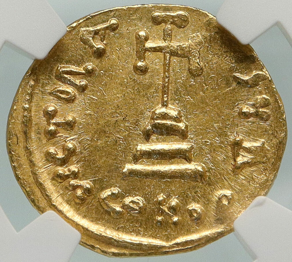 JUSTINIAN II Genuine Ancient 686AD GOLD Byzantine Solidus Coin CROSS ...