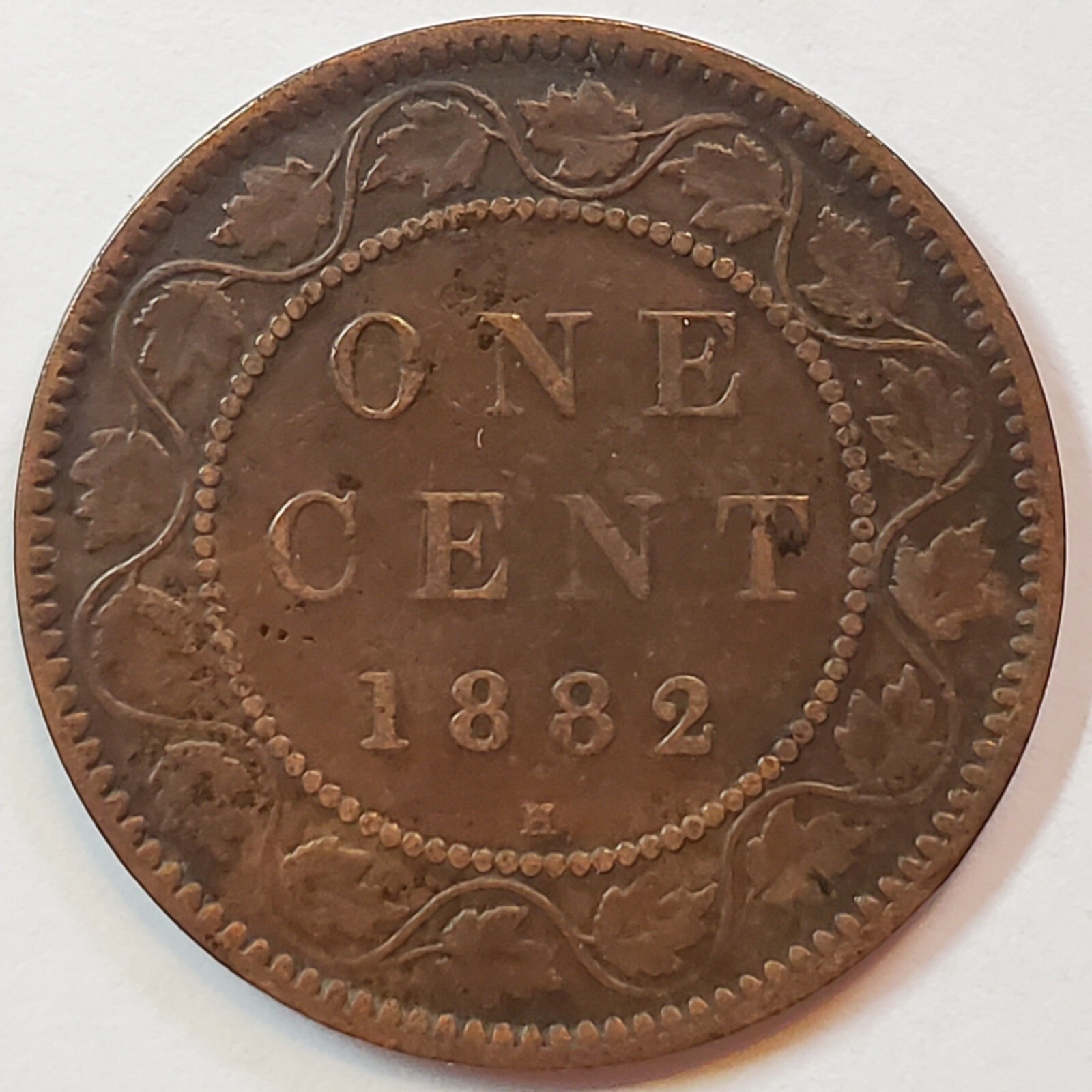 1882 H obv 1a Canada 1 one cent large INCOMPLETE CTA - COMBINED ...