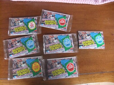 7 1983 Topps Baseball Sealed FoldOuts 6 Sealed Packs Reggie Jackson Rod ...