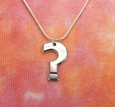 Question Mark Necklace, 23x16mm Query Sign Symbol Joker Charm Pendant ...